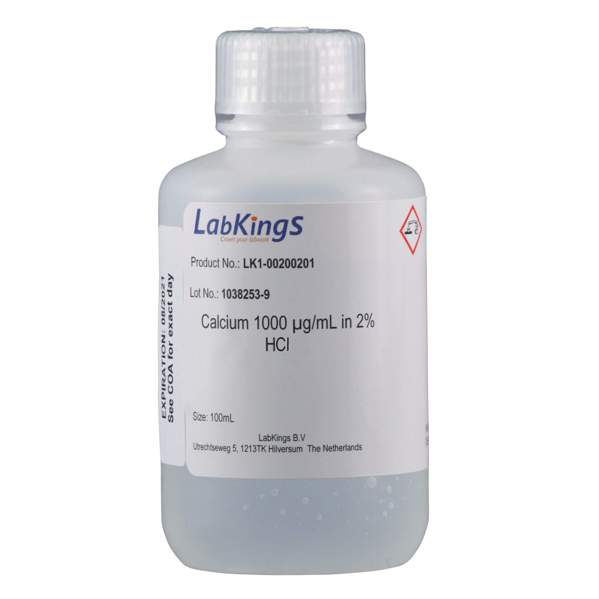 Calcium 1000 mg/L (CaCO3), 2% HCl, 250ml - LK1-00200402