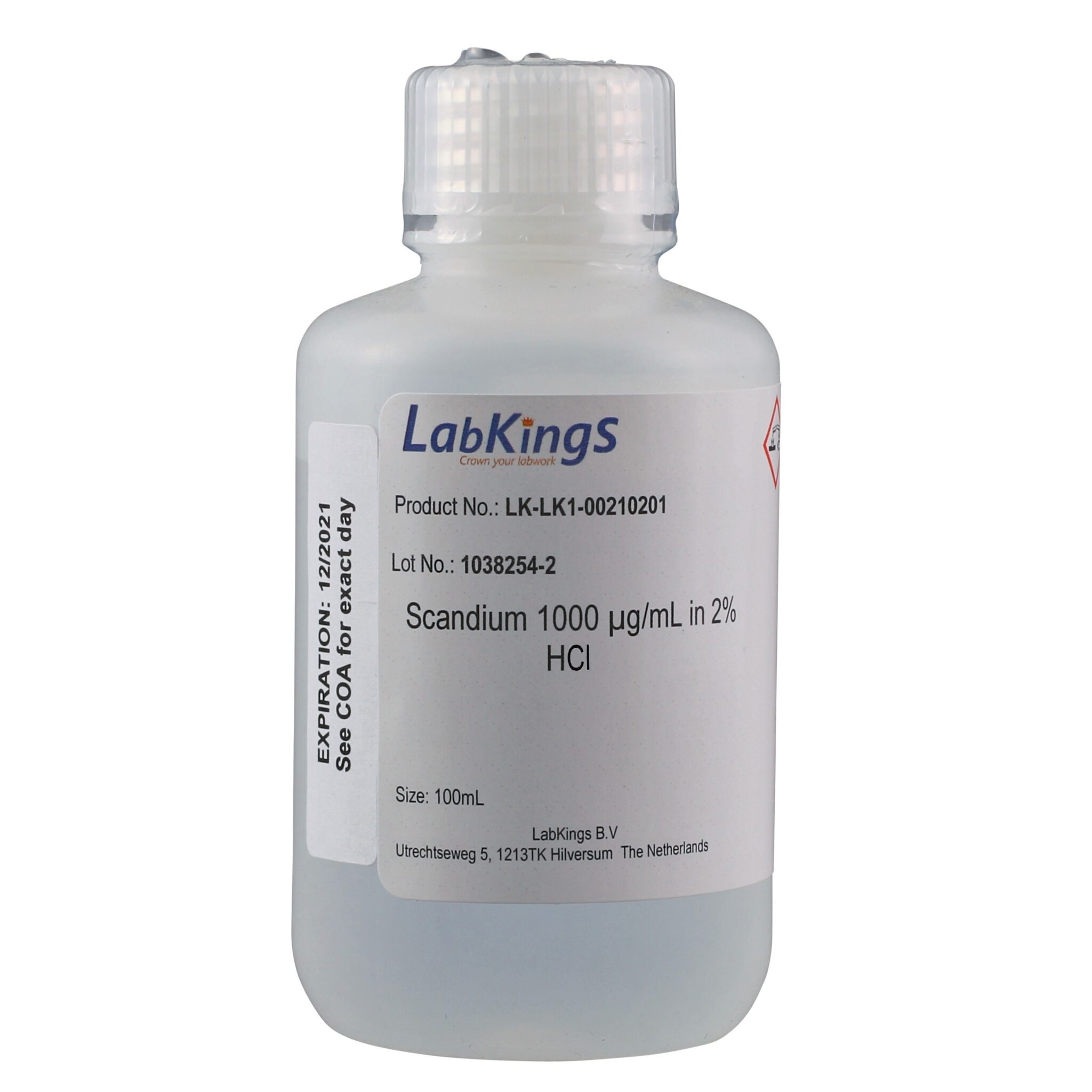 Scandium 1000 mg/L (Sc), 2% HCL, 500ml - LK1-00210403